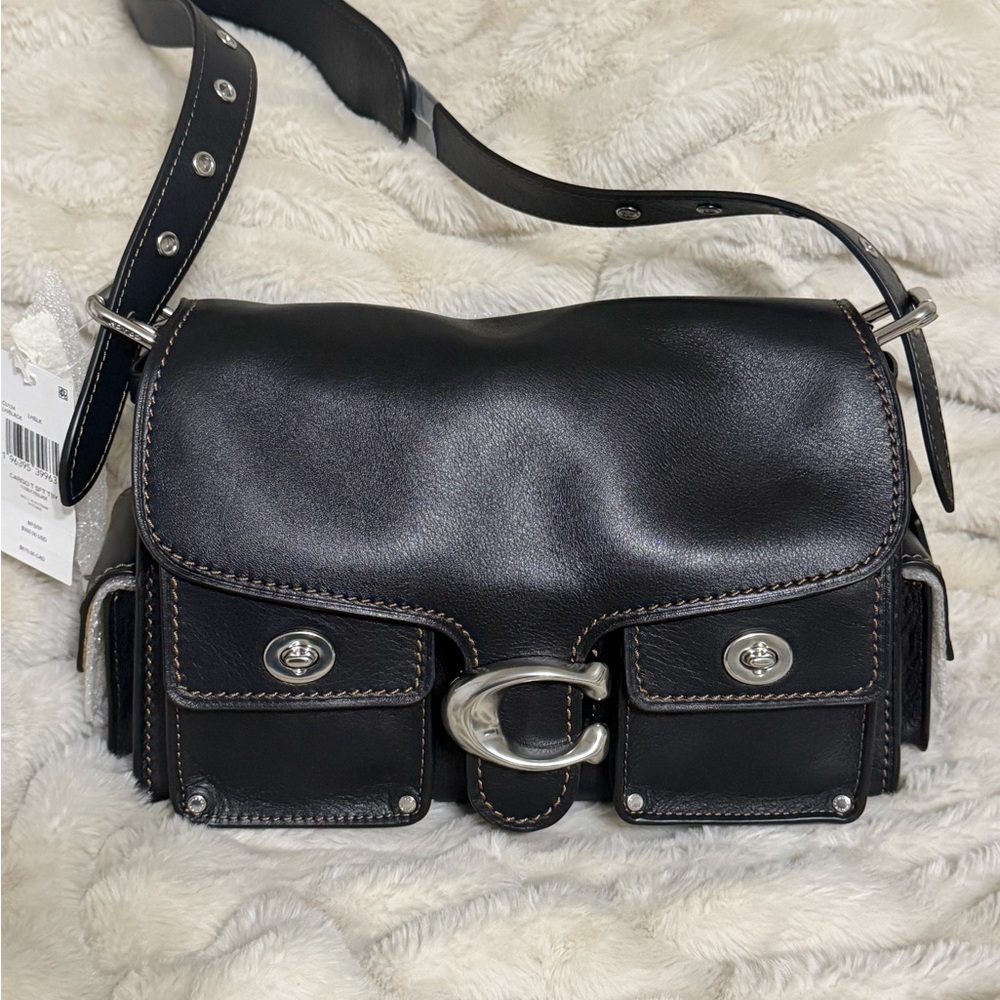 Coach Cargo Turnlock Soft Tabby Leather Shoulder Bag - Gem